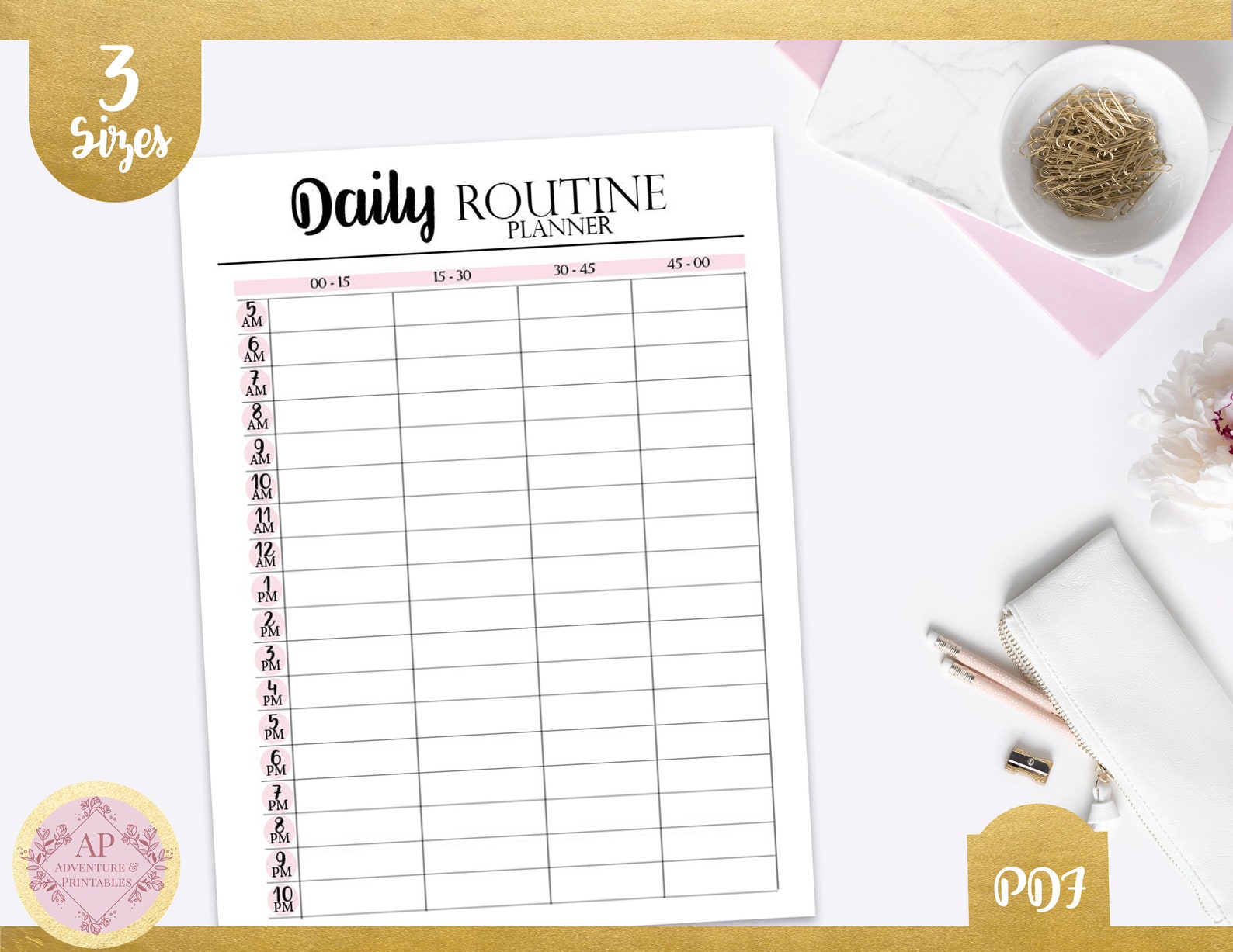 Daily Routine Planner, Detailed Daily Routine Planner, Ideal Daily ...