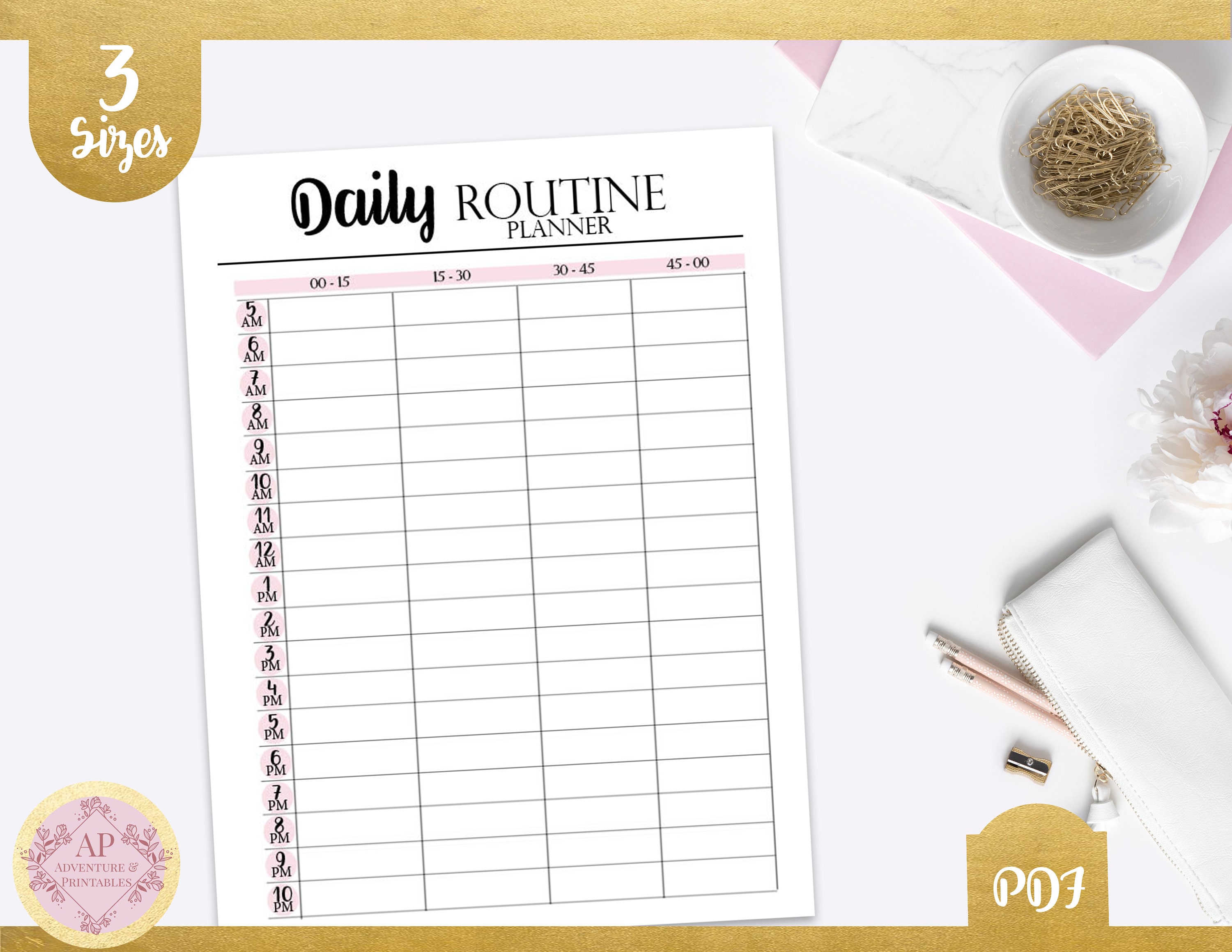 Daily Routine Planner, Detailed Daily Routine Planner, Ideal Daily ...
