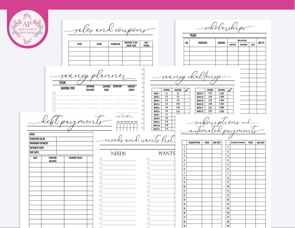 Student Finance Planner Student Planner Student Money - Etsy