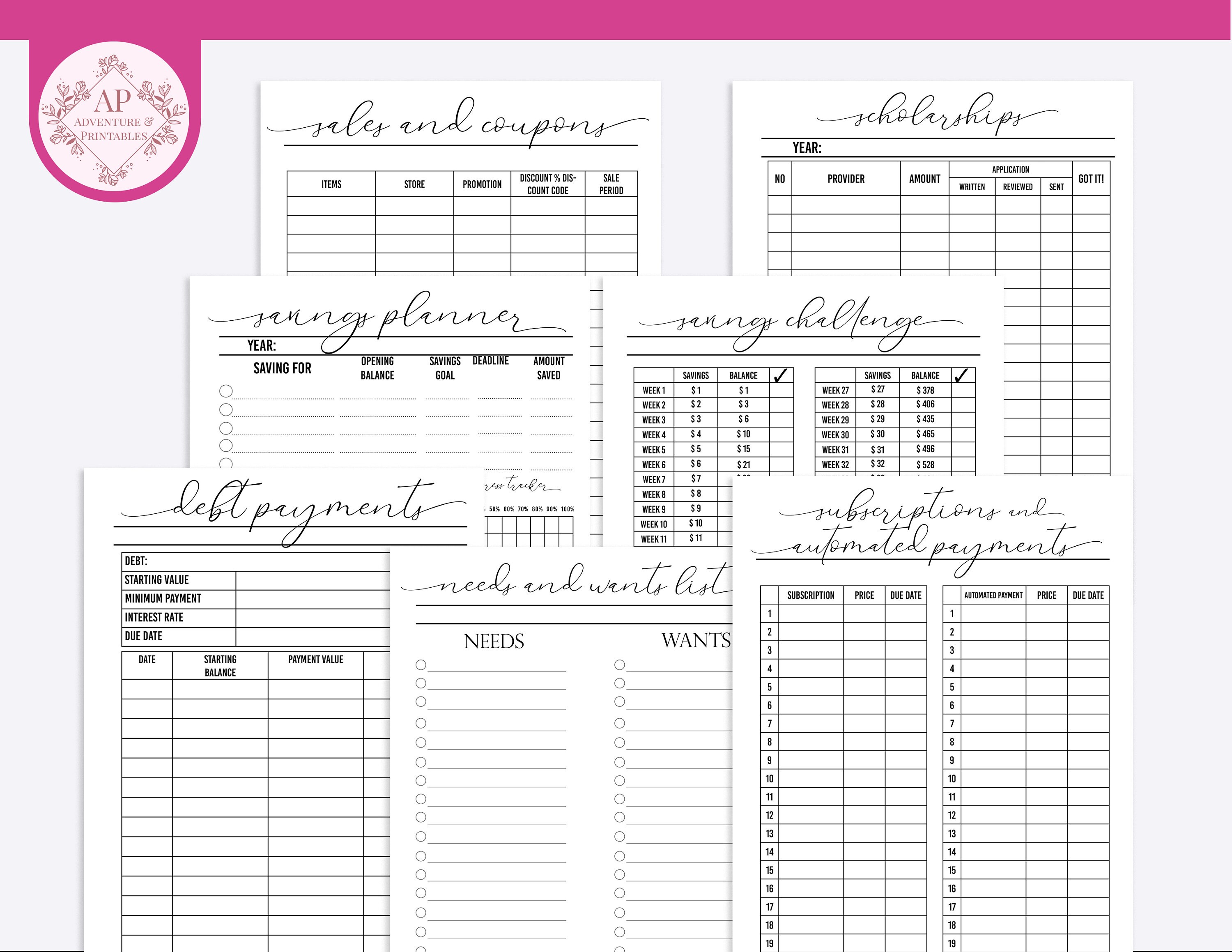Student Finance Planner Student Planner Student Money - Etsy