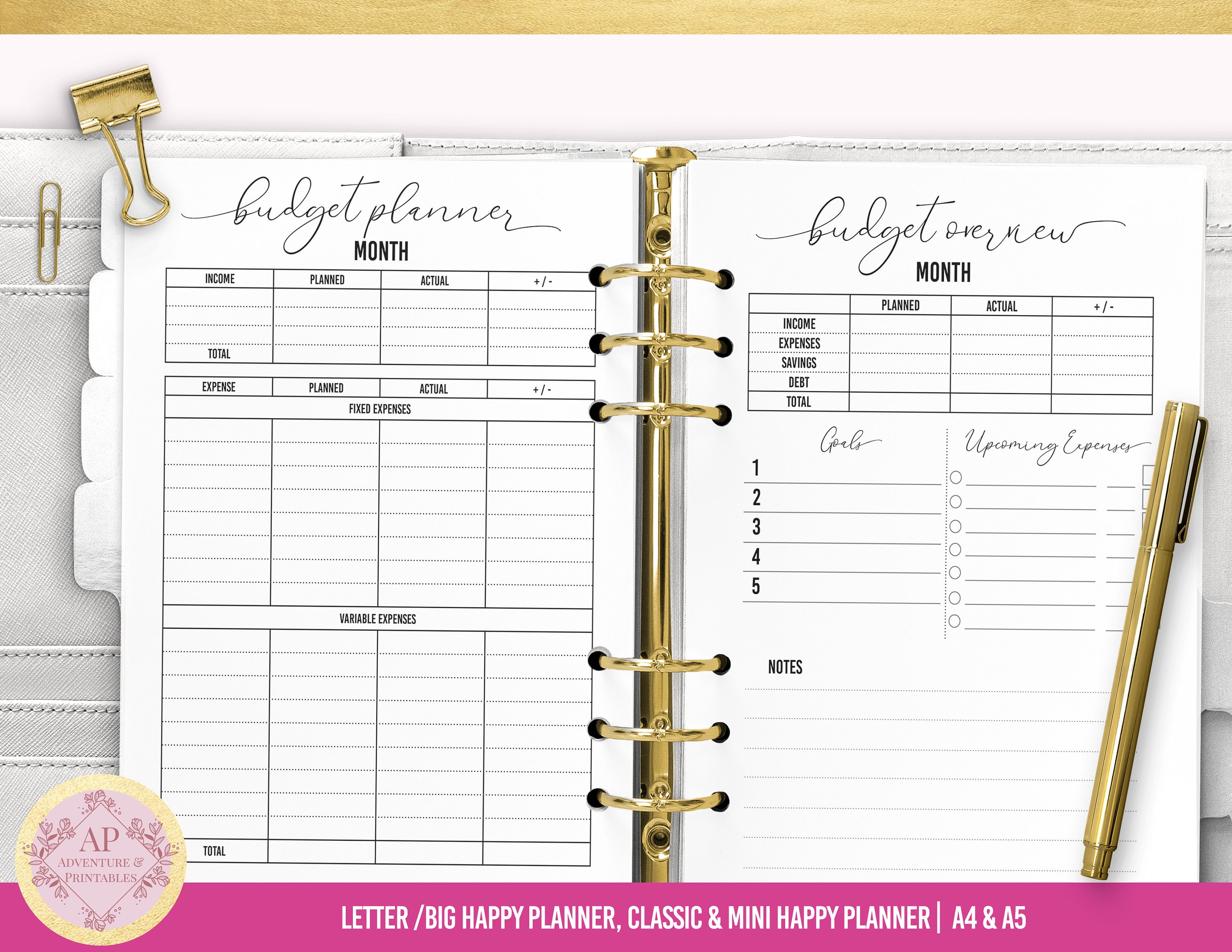 Personal Finance Happy Planner, Finance Planner Worksheets, Savings ...