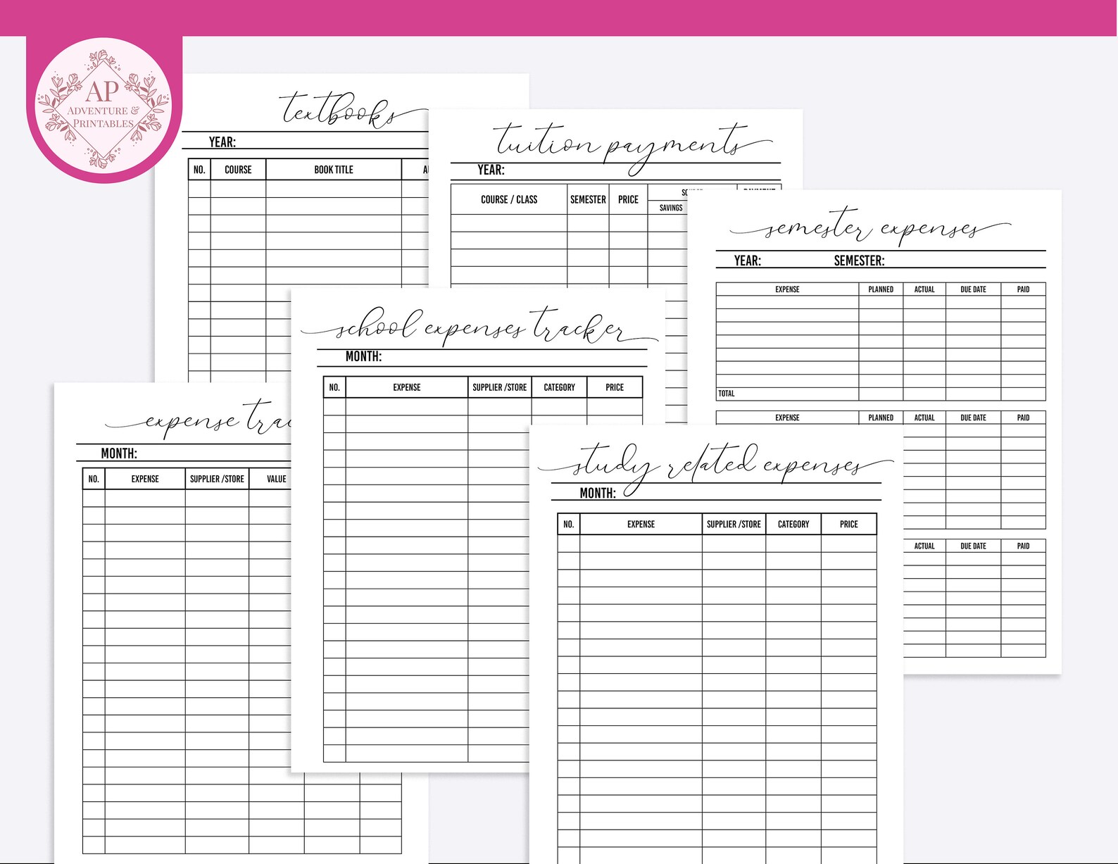 Student Finance Planner, Student Planner, Student Money Management - Etsy