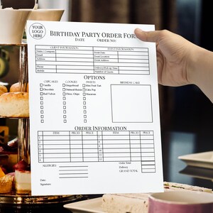 Birthday Party Sweets Order Form Editable Bakery Forms Cake | Etsy