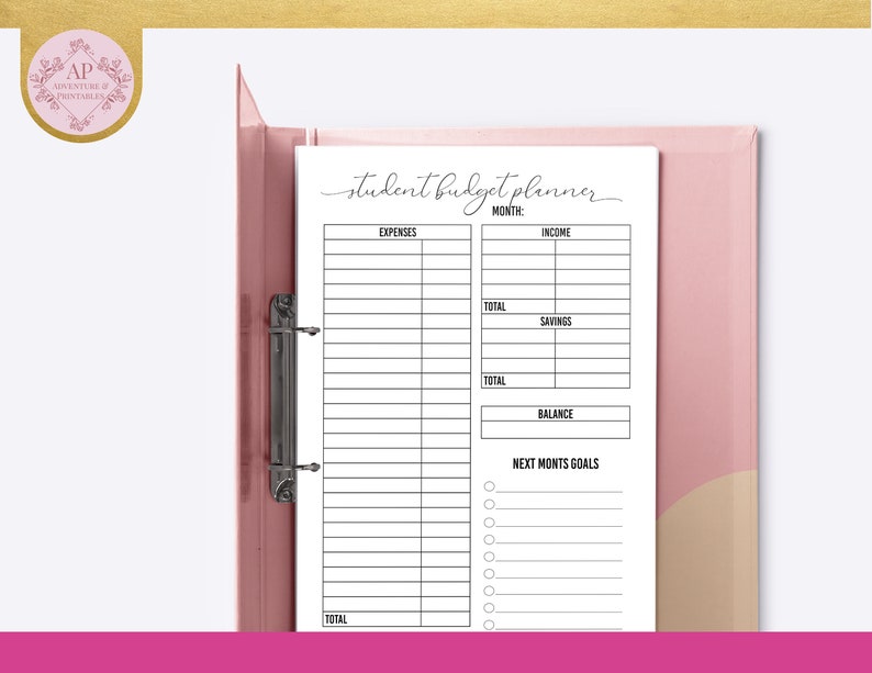 Student Finance Planner, Student Planner, Student Money Management - Etsy