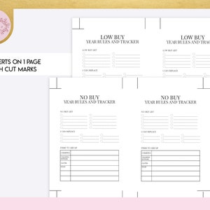 No Buy and Low Buy Rules Planner, Minimalism Planner, Savings Planner ...