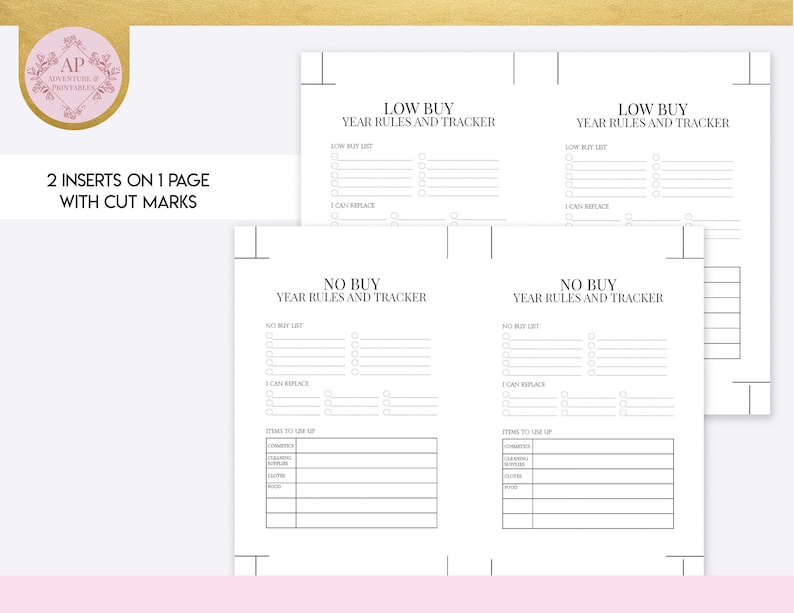 No Buy and Low Buy Rules Planner, Minimalism Planner, Savings Planner ...