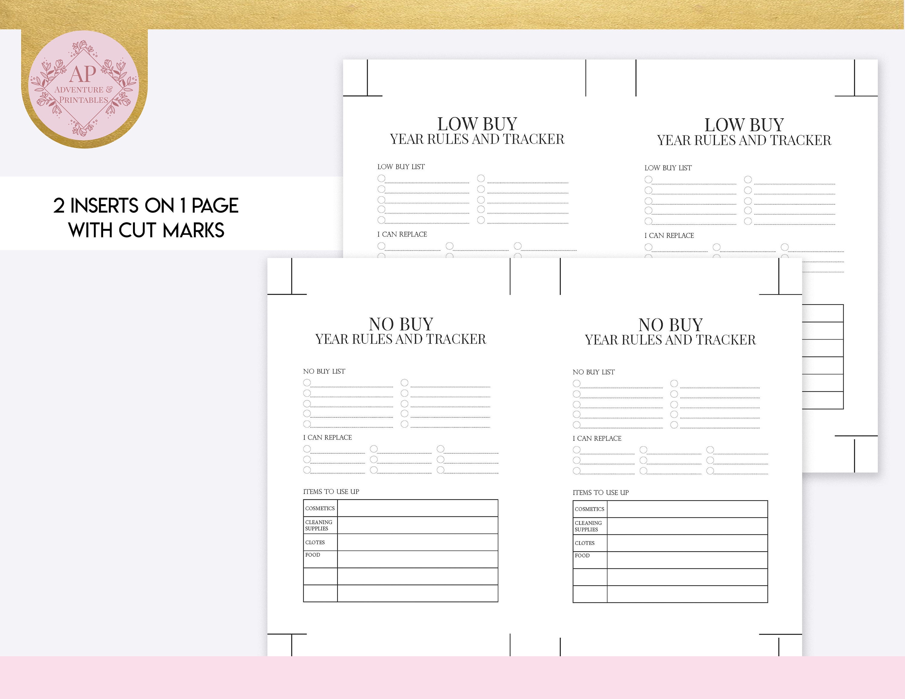 No Buy and Low Buy Rules Planner, Minimalism Planner, Savings Planner ...