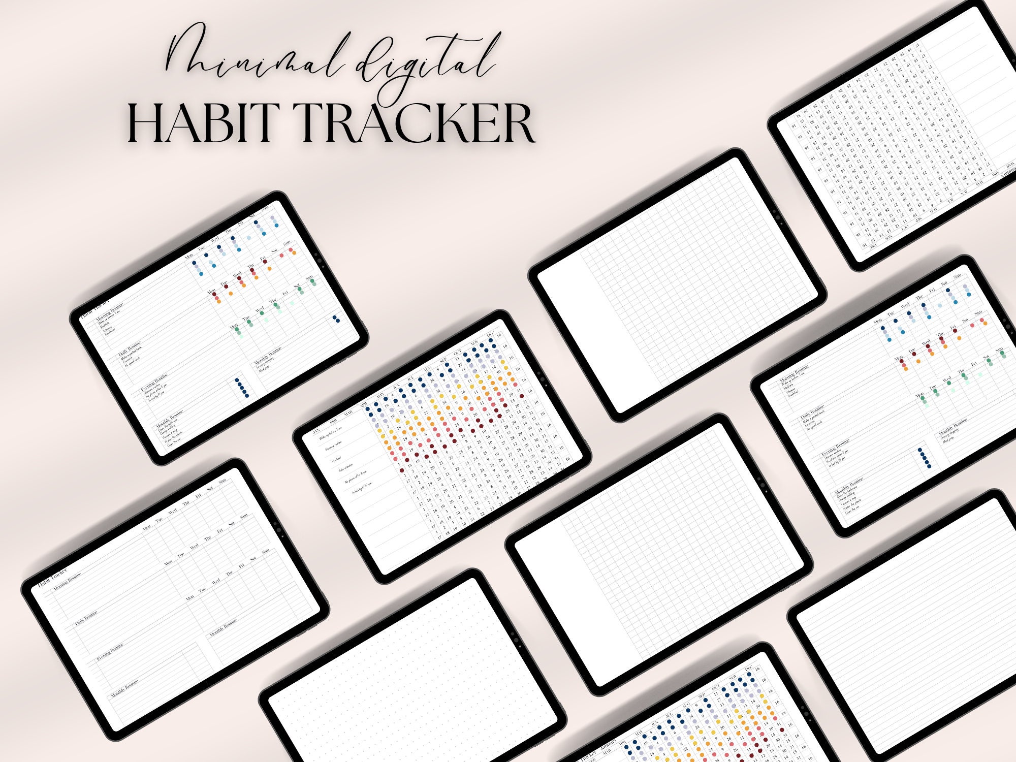 Everyday Habit Tracker for iPad and Tablet Routine Tracker - Etsy