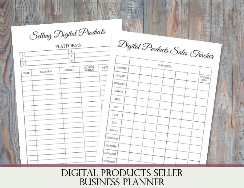 Digital Products Seller Business Planner Digital Products - Etsy