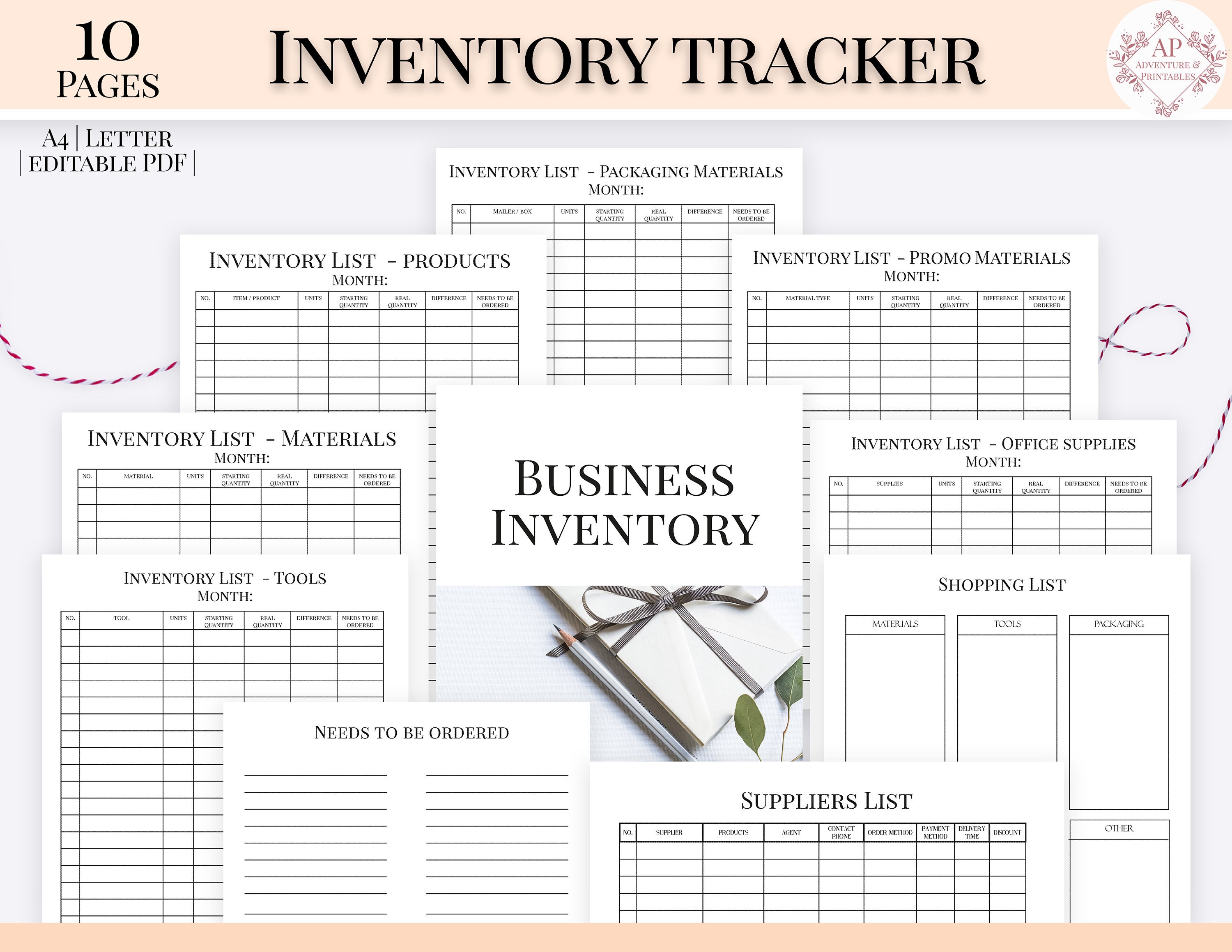 Inventory Tracker Etsy Shop Products Inventory Tracker | Etsy
