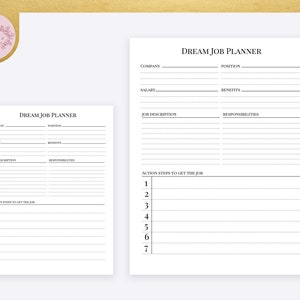 Job Search Planner, Job Application Planner, Dream Job Interview ...