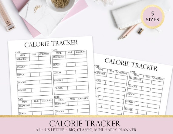 Daily Calorie Intake Tracker Printable Insert Meal Planner | Etsy