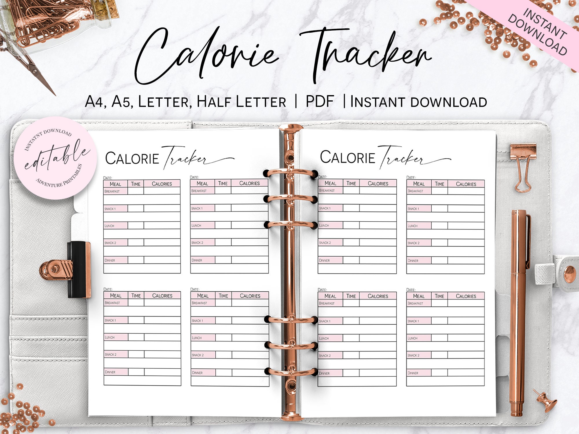 Calorie Counter Sheet To Print