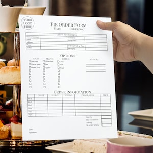 Pie Order Form, Editable Bakery Forms, Custom Pie Order Form, Pie ...