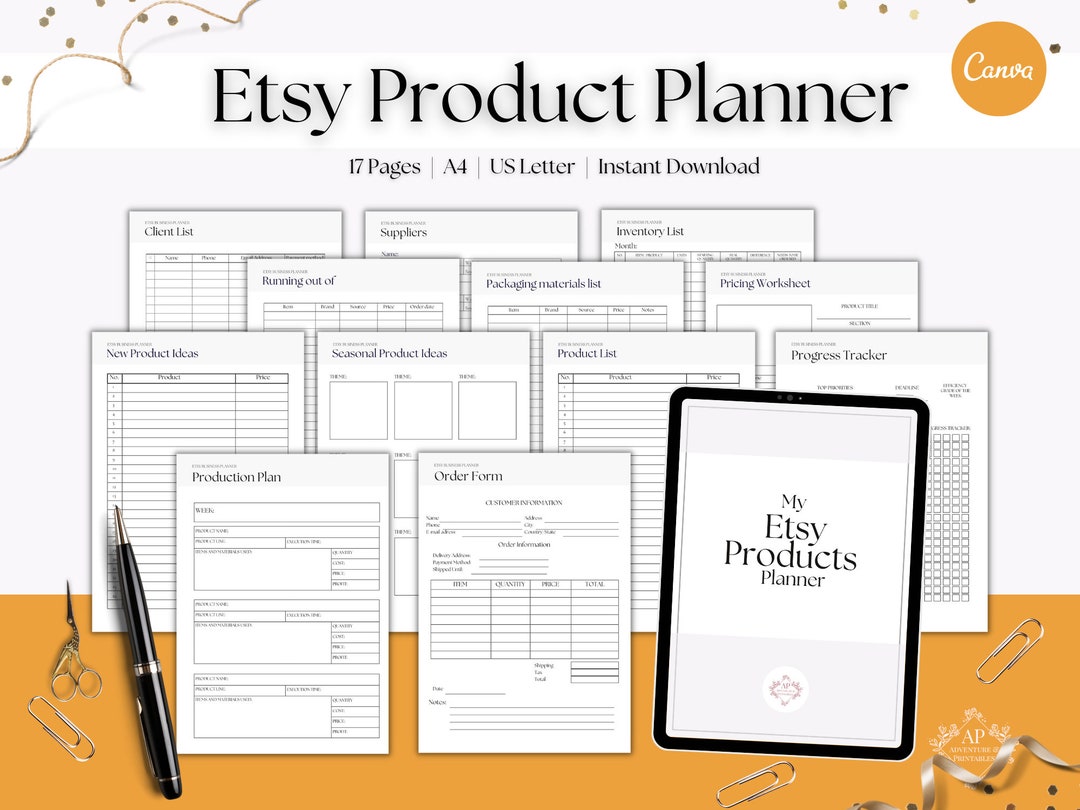 Etsy Product Planner, Etsy Shop Planner, Etsy Business Planner ...