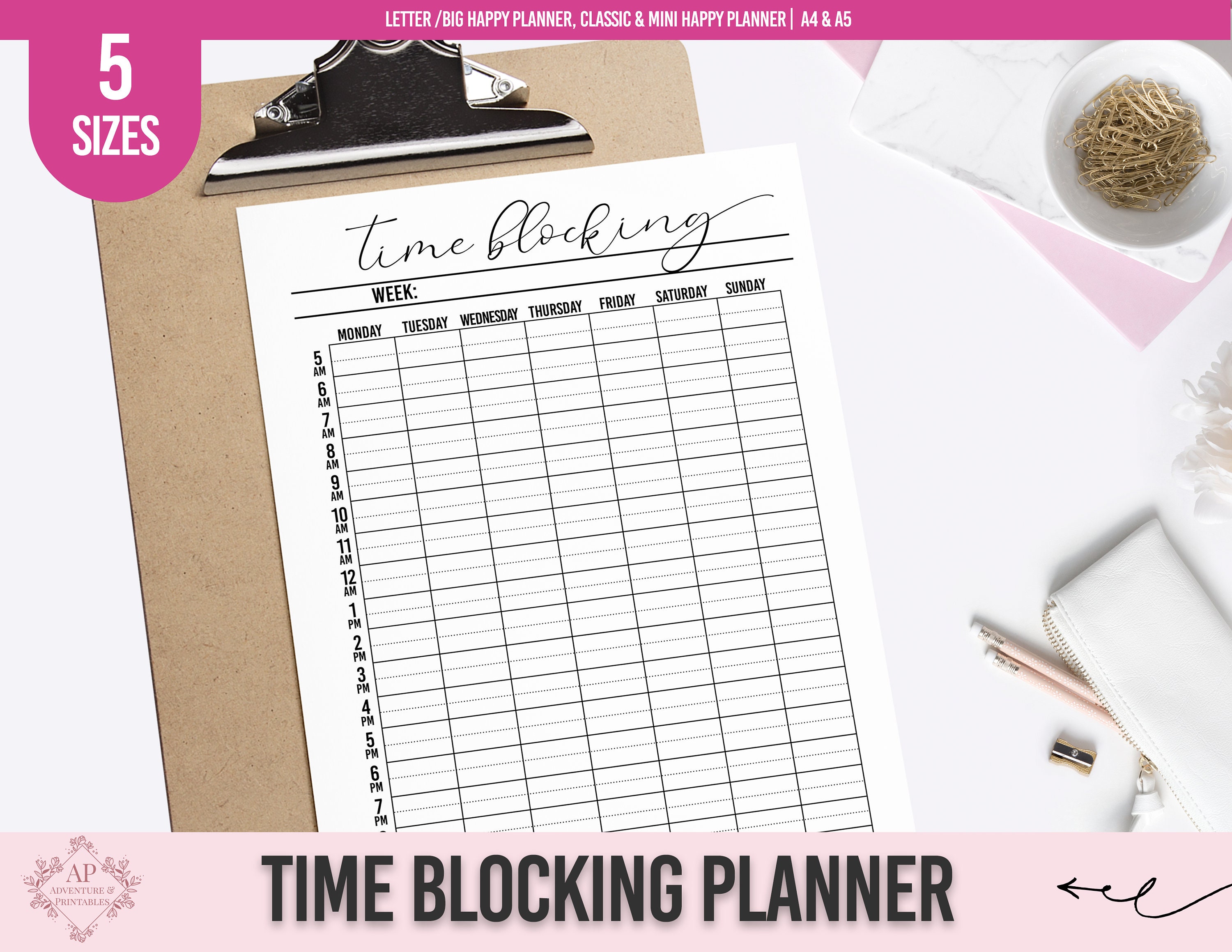 Time Blocking Planner Student Time Blocking Studying Time - Etsy