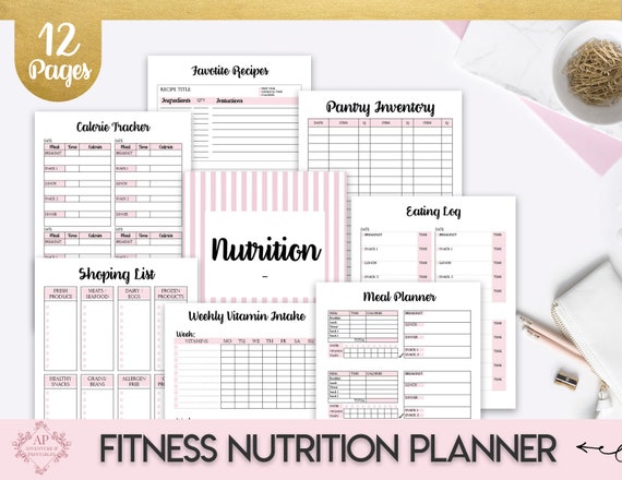Nutrition Planner Fitness Nutrition Planner Weight Loss | Etsy