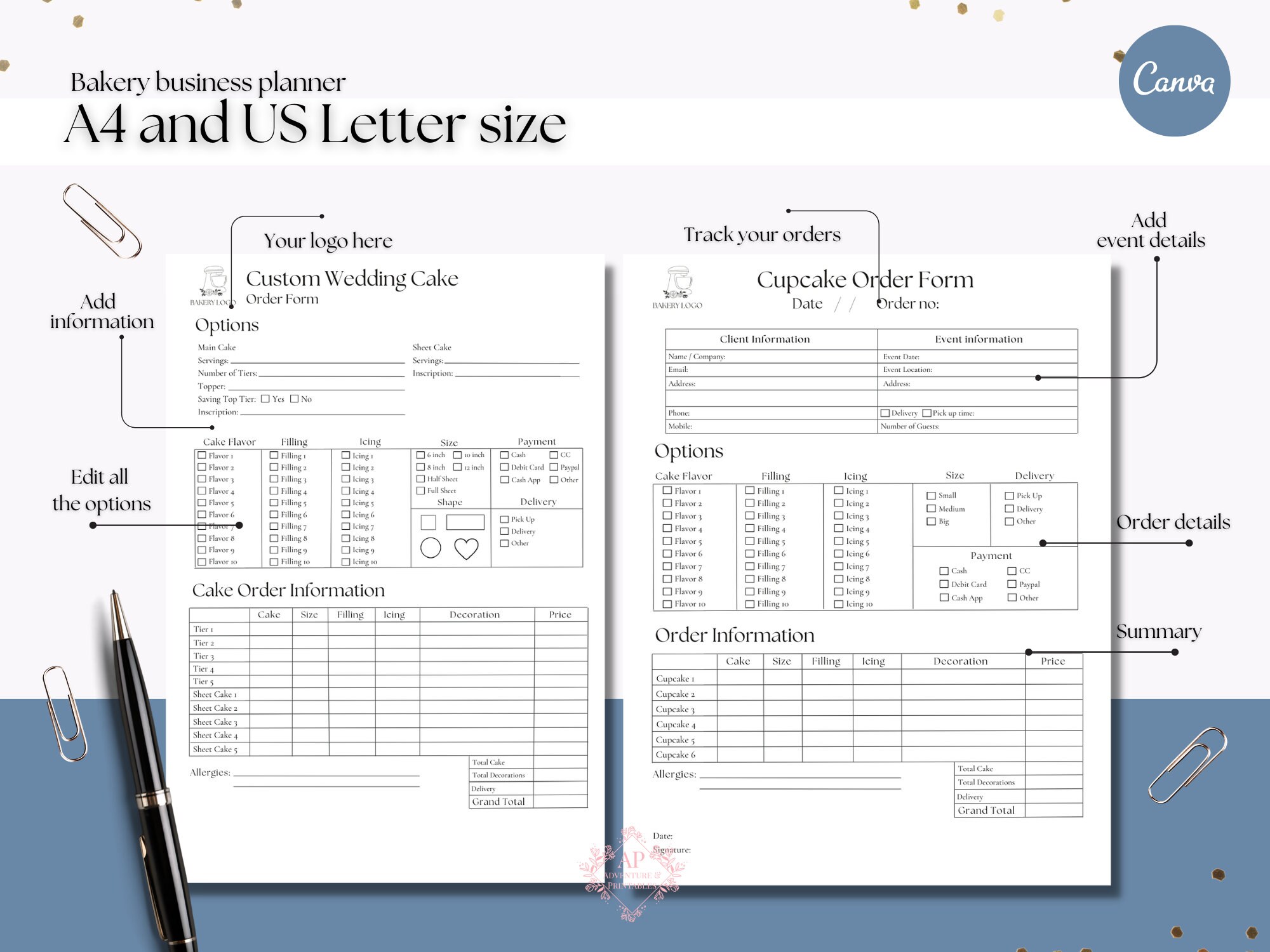 Cake and Bakery Business Planner Financial and Management - Etsy UK