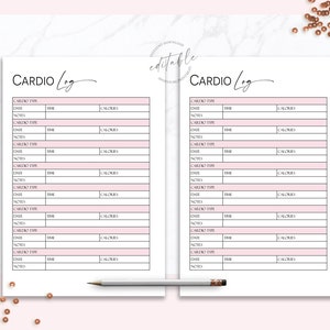 Cardio Log, Cardio Tracker, Workout Planner Printable Insert, Fitness ...