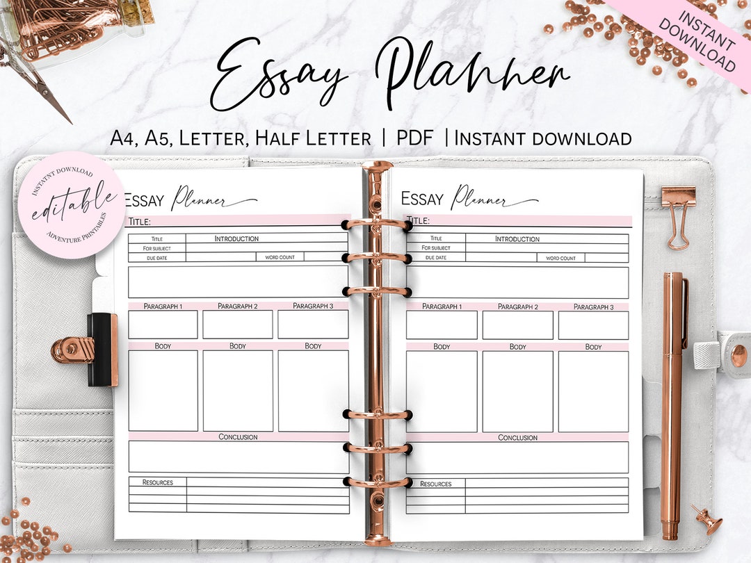 Essay Planner, Collage Student Essay Planner, Essay Writing Template - Etsy