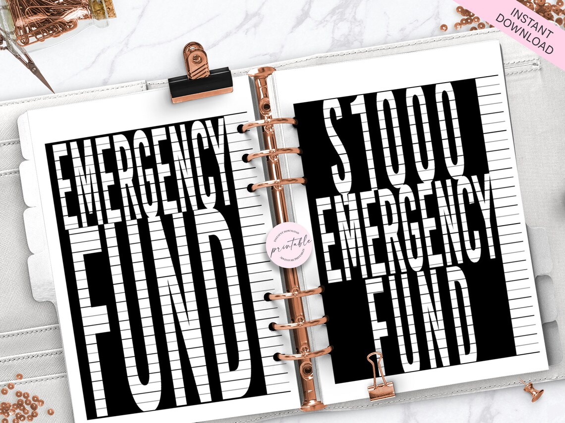 Emergency Funds Tracker, Printable Emergency Savings Tracker, Color in ...