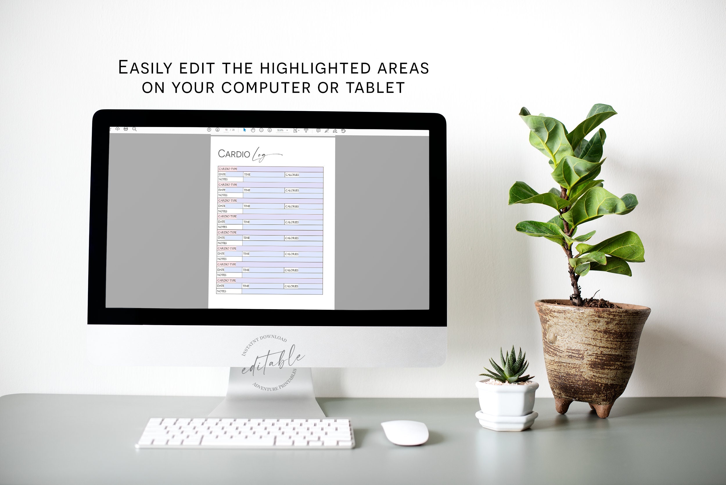 Cardio Log, Cardio Tracker, Workout Planner Printable Insert, Fitness ...