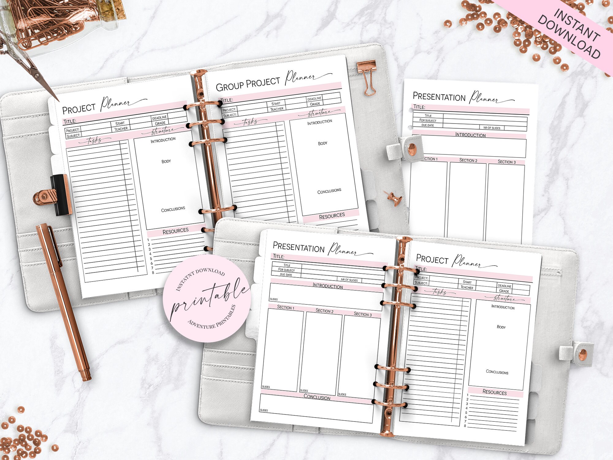 Student Project Planner, Presentation Planner, Student Survival Kit ...