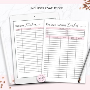 Income Tracker, Passive Income Tracker, Money Log, Paycheck Tracker ...