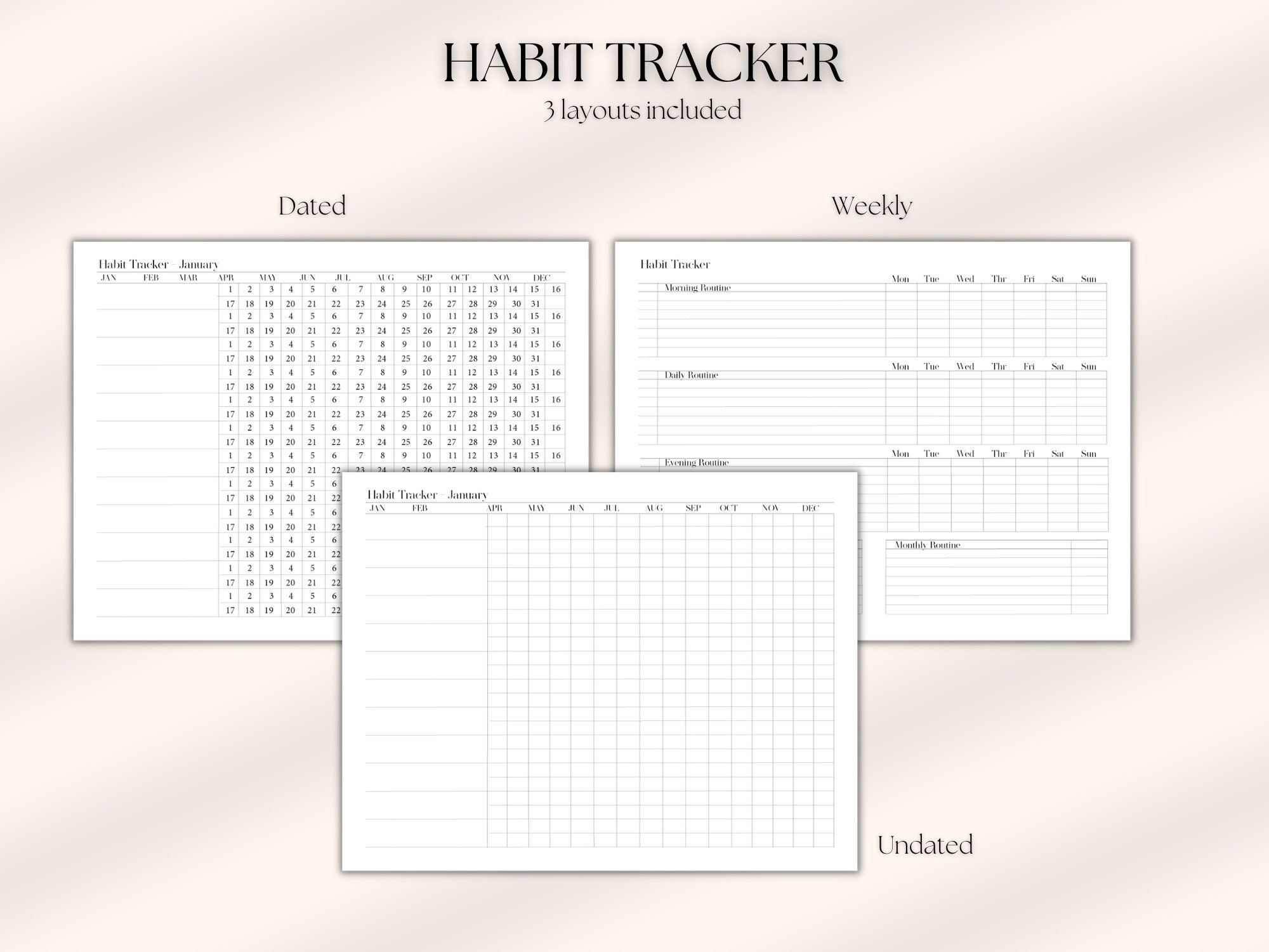 Everyday Habit Tracker for iPad and Tablet Routine Tracker - Etsy
