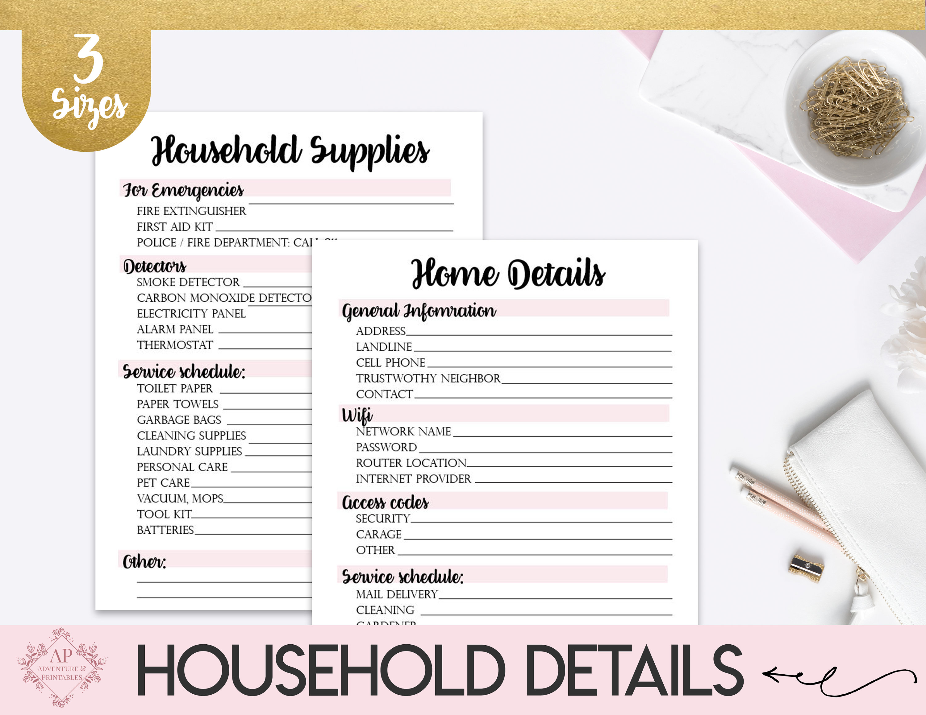 Household Details Information Sheet, Home Information Sheets, Household ...