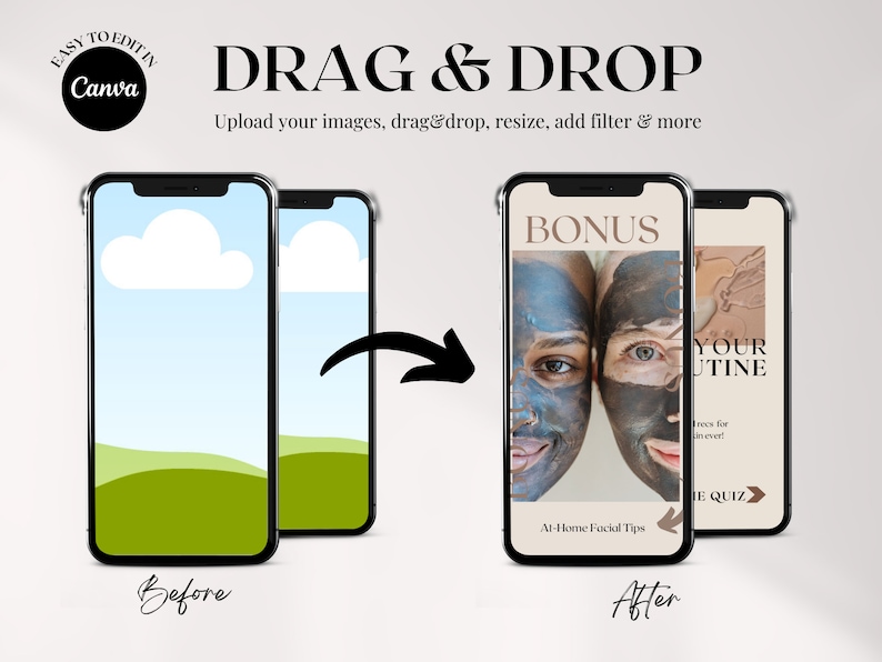 IPhone Mockup Canva Template, Realistic iPhone Mockups, Smartphone ...