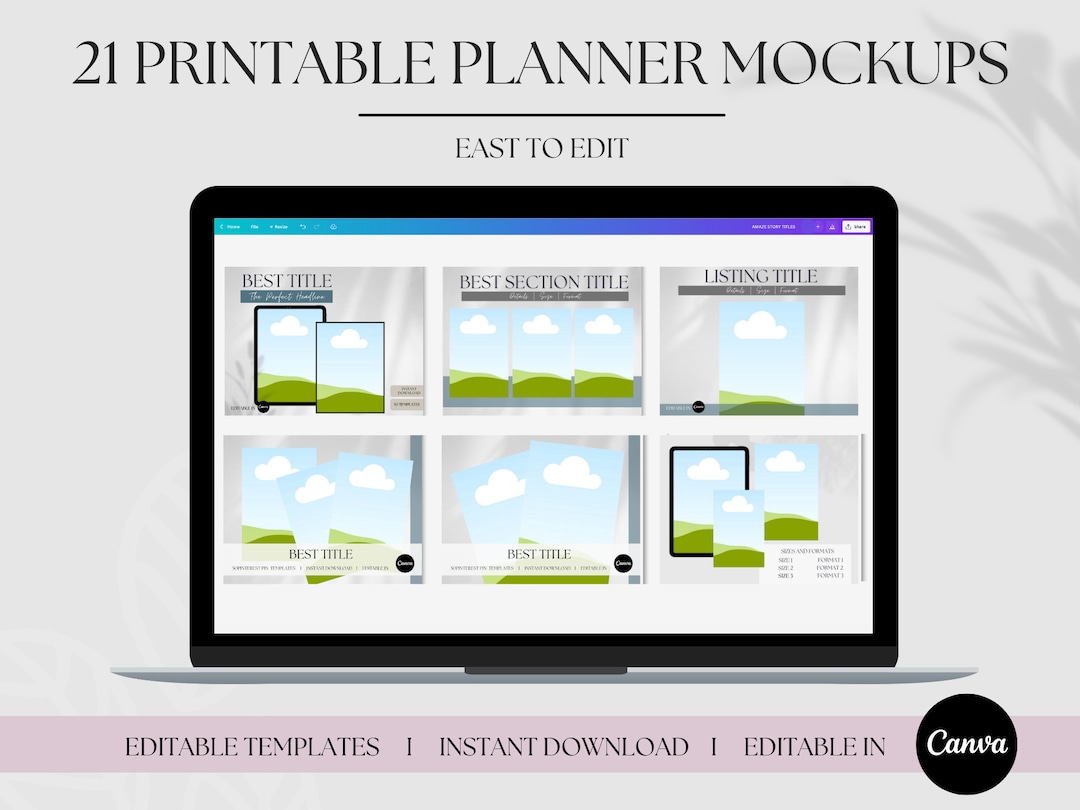 Editable Printable Planner Listing Image Templates, Printable Planner ...