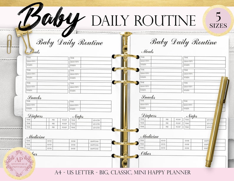 Baby Daily Routine Planner, Baby Eating Schedule, Baby Sleeping ...