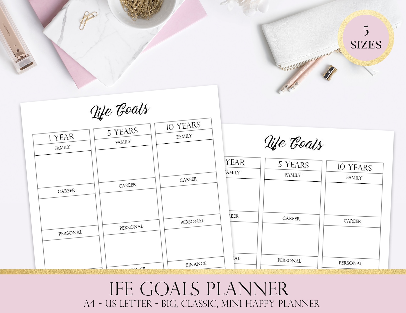 Life Goals Printable Planner Page, Life Planner, Long Term Goals ...