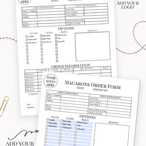 Macarons Order Form Editable Bakery Forms Sweets Order Form | Etsy