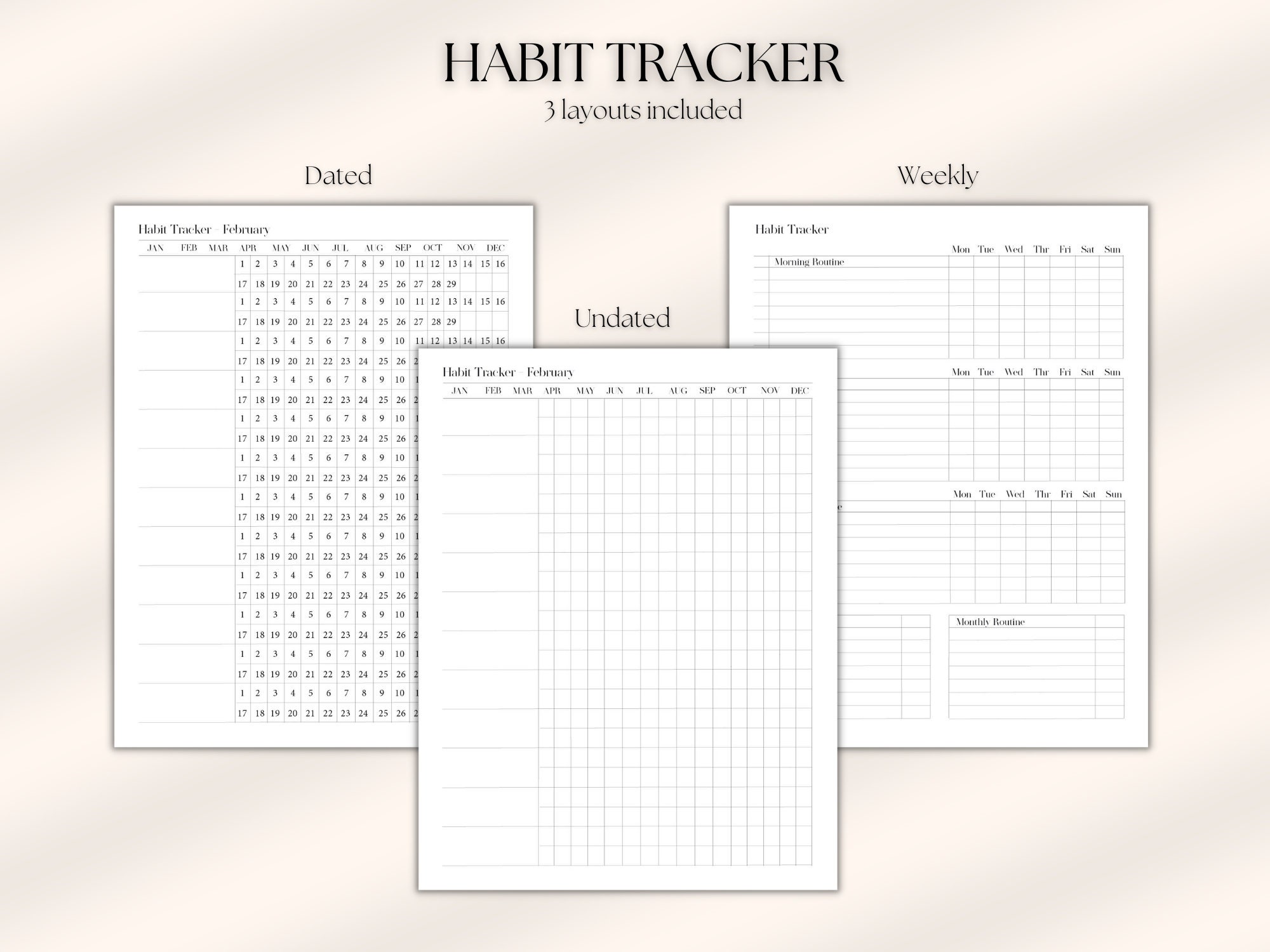 Everyday Habit Tracker for iPad and Tablet, Routine Tracker, Motivation ...