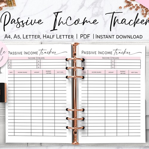 Passive Income Tracker Monthly Passive Income Printable Page - Etsy