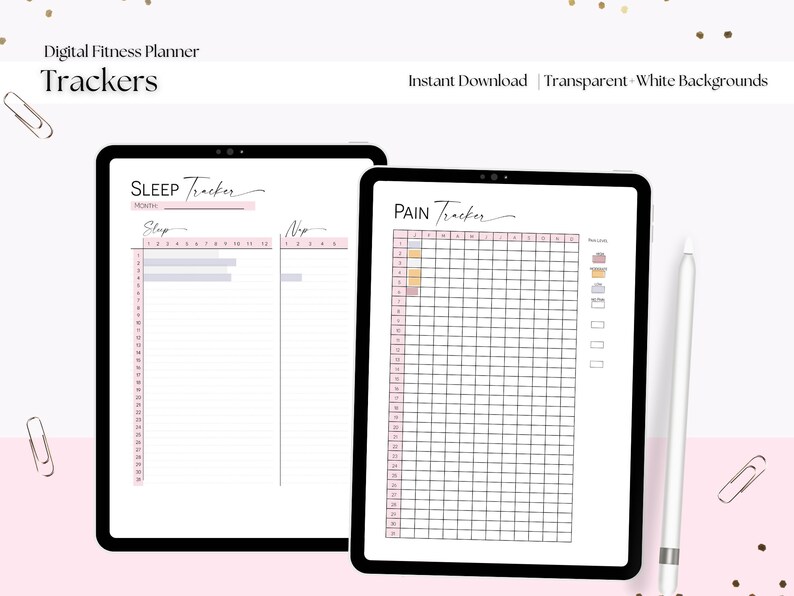 Fitness Digital Planner Template, Health Digital Planner Template ...