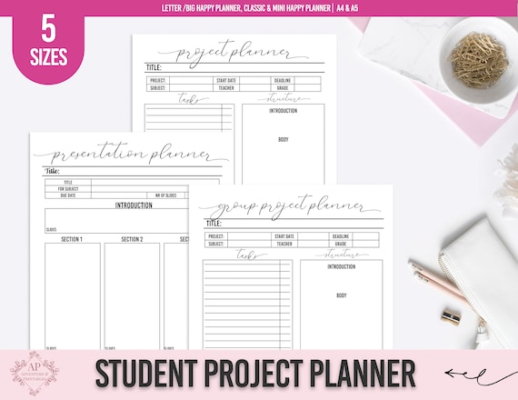 Student Project Planner Presentation Planner Student | Etsy
