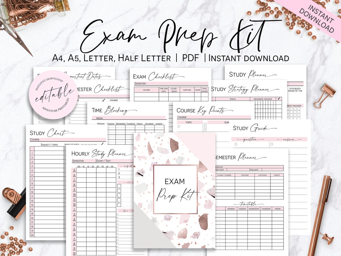 Student Exam Prep Kit Student Study Planner Learning - Etsy