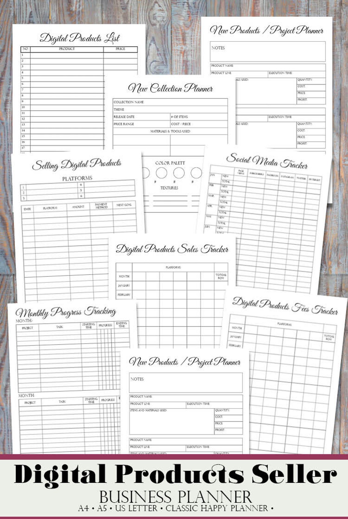 Digital Products Seller Business Planner Digital Products - Etsy