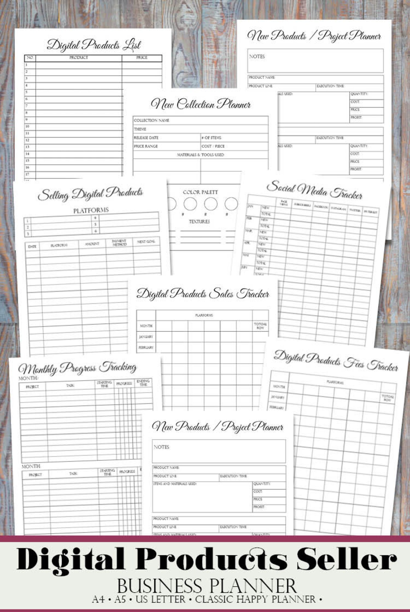 Digital Products Seller Business Planner Digital Products - Etsy