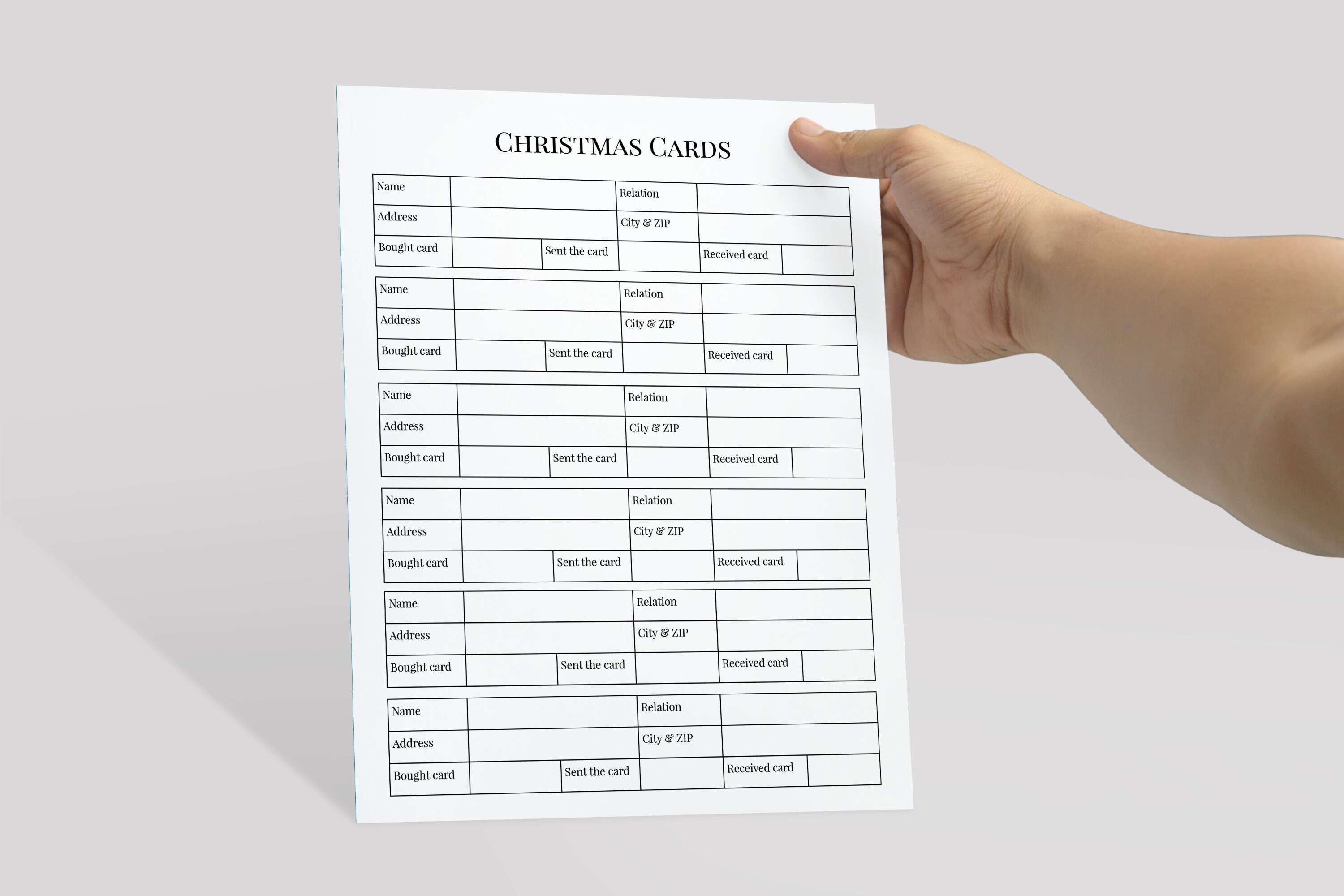 Christmas Cards Checklist, Cards to Send List, Holiday Cards List - Etsy