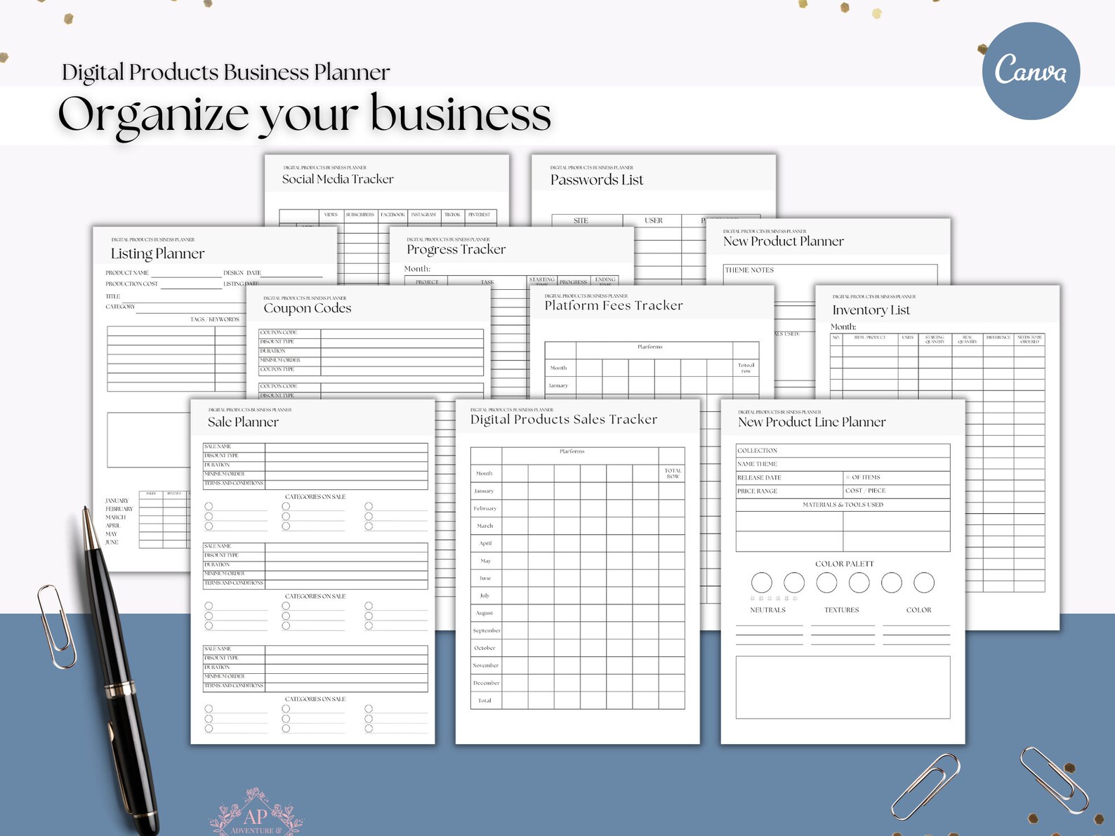 Digital Products Seller Business Planner Digital Products - Etsy