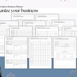 Digital Products Seller Business Planner, Digital Products Shop Planner ...