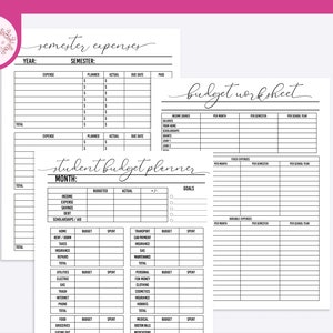 Student Finance Planner, Student Planner, Student Money Management - Etsy