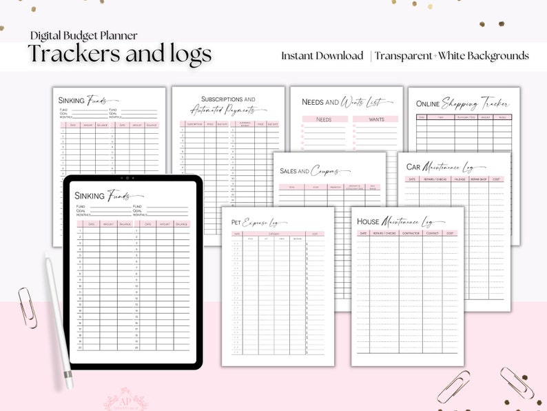 Budget Digital Planner Template, Finance Digital Planner Template ...