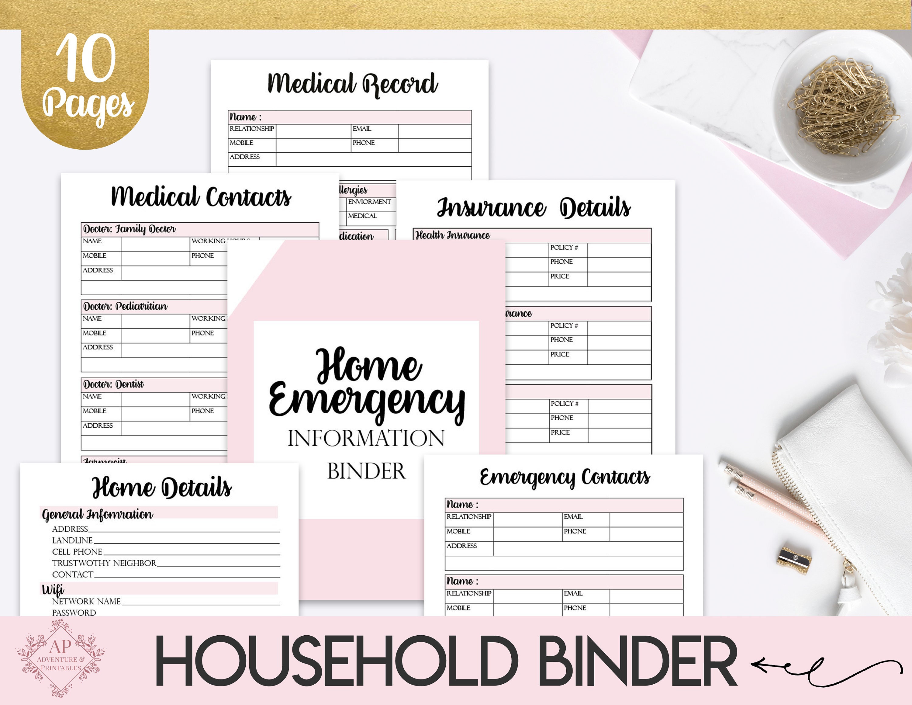 Home Emergency Information Binder Insurance Information | Etsy