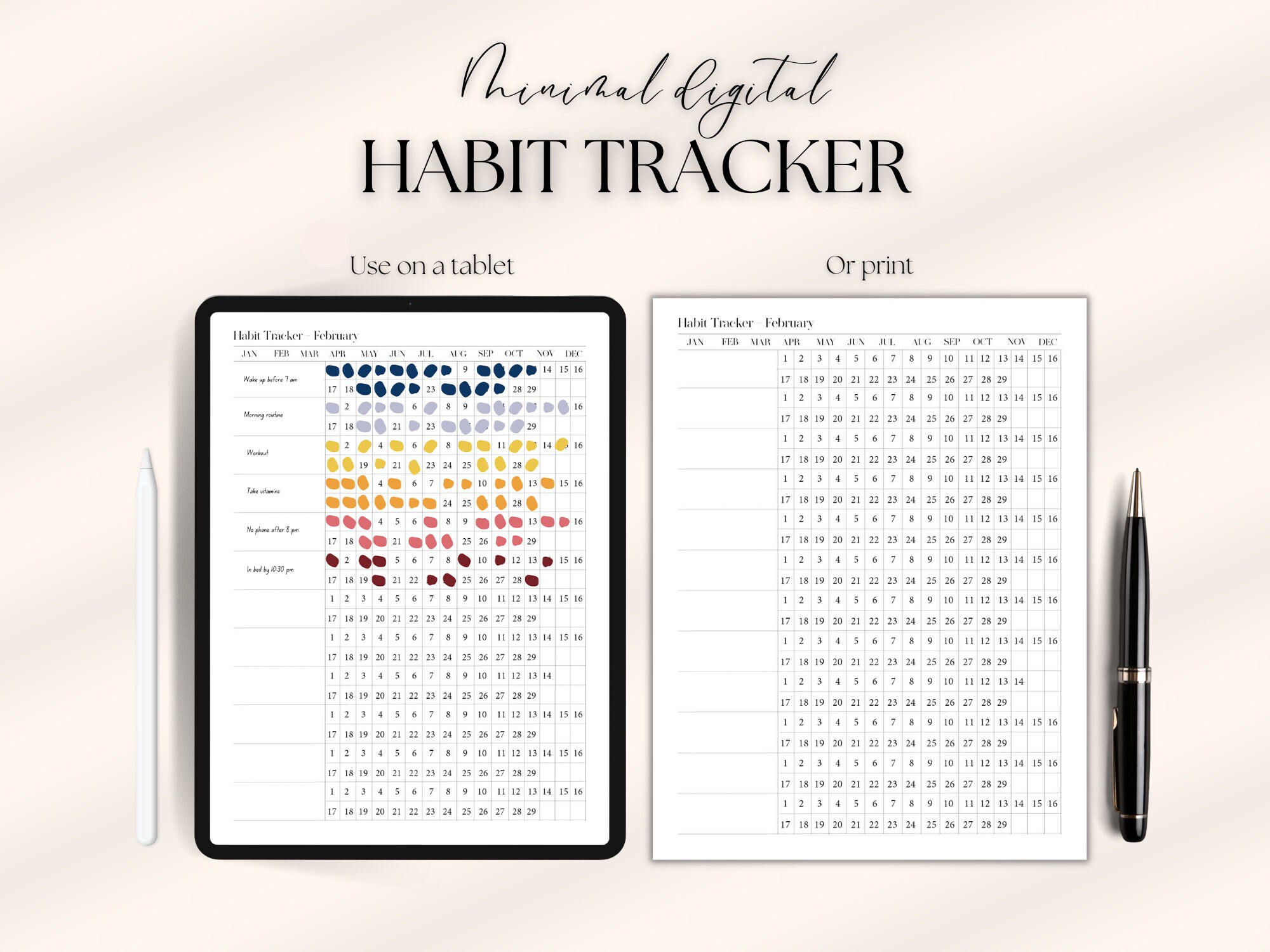 Everyday Habit Tracker for iPad and Tablet, Routine Tracker, Motivation ...