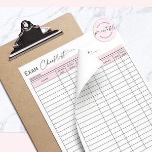 Exam Check List, Student Exam Preparation List, Semester Exams List ...